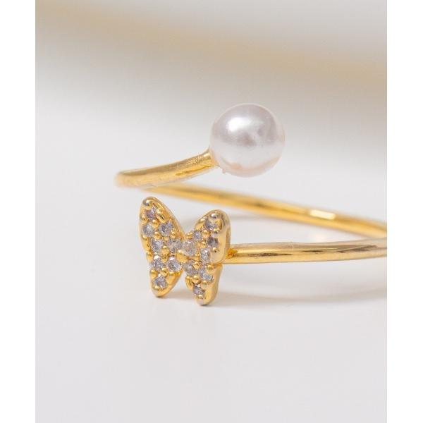 『セール実施中』ZOZO問い合わせ番号:99900509ショップ:CERCA，チェルカブランド:Peony，ピオニー商品名:【Peony/ピオニー】/バタフライ＆パール　組み合わせデザインリングカテゴリ:アクセサリー>リングブランド品...