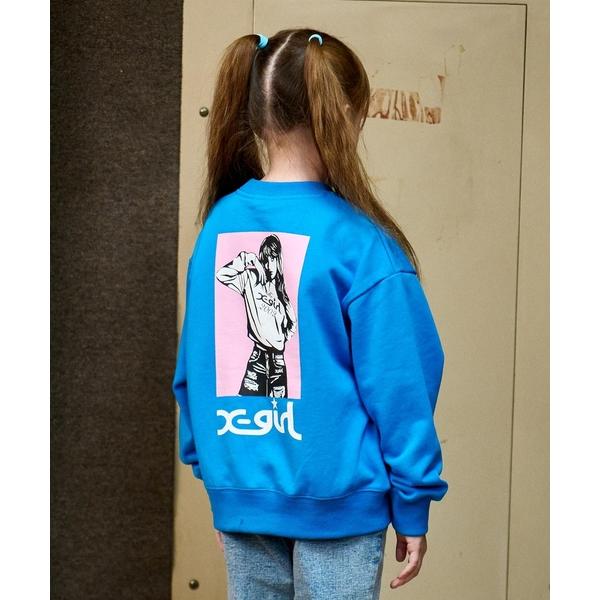 『セール実施中』ZOZO問い合わせ番号:99931324ショップ:X-girl Stages，エックスガール ステージスブランド:X-girl Stages，エックスガールステージス商品名:ガールイラストバックプリント トレーナーカテゴリ:...