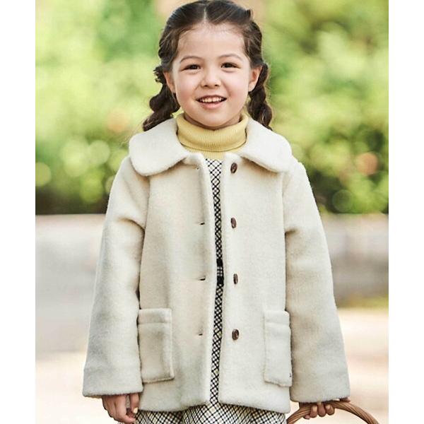 『タイムセール実施中』ZOZO問い合わせ番号:99931557ショップ:BEBE ONLINE STORE，ベベ オンラインストアブランド:BeBe，ベベ商品名:丸襟ボアショートコート(90~150cm)カテゴリ:ジャケット/アウター&gt...