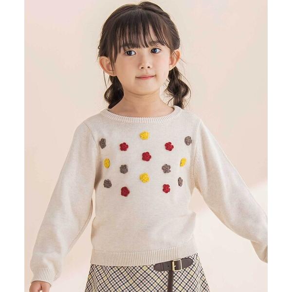『セール実施中』ZOZO問い合わせ番号:99931558ショップ:BEBE ONLINE STORE，ベベ オンラインストアブランド:BeBe，ベベ商品名:かぎ針花モチーフニットプルオーバー(100~140cm)カテゴリ:トップス>ニ...