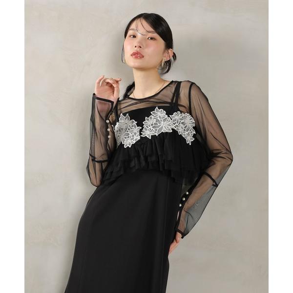 『タイムセール実施中』ZOZO問い合わせ番号:99933855ショップ:Kana，カナブランド:Kana，カナ商品名:エンブロイダリーレース チュール フレア ビスチェ シアートップス Iラインドレス 3点セット パーティー 結婚式 お呼ば...