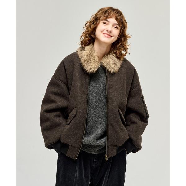 ZOZO問い合わせ番号:99934010ショップ:epnok，エプノックブランド:WETTEMPT，ウィテンプト商品名:FUR-COLLARED MELTON FLIGHT JACKET / ファーメルトンフライトジャケットカテゴリ:ジャケ...