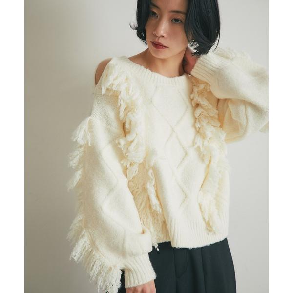 ZOZO問い合わせ番号:99934877ショップ:tocco closet／&amp;. NOSTALGIA，トッコ　クローゼット　／　アンドドットノスタルジアブランド:ARVELLIA，アルベリア商品名:FRINGED SHOULDER-...