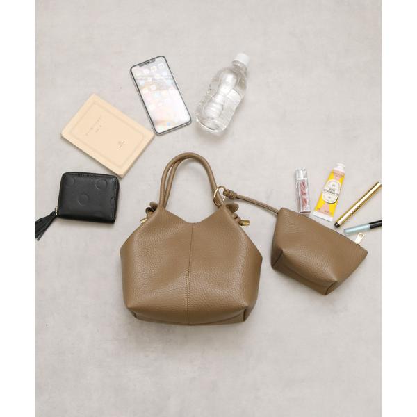 ZOZO問い合わせ番号:99934916ショップ:UNBILLION，アンビリオンブランド:cache cache，カシュ カシュ商品名:カシュカシュ cachecache / ポーチ付きノットハンドル2wayシボトートカテゴリ:バッグ&g...