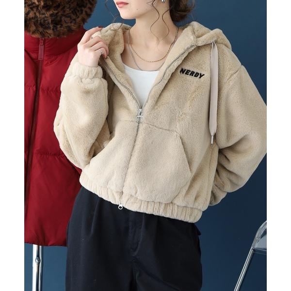 『タイムセール実施中』ZOZO問い合わせ番号:99934937ショップ:FUNALIVE，ファンアライブブランド:NERDY，ノルディ，FUNALIVE，ファンアライブ商品名:クロップドエコファーフーディジップアップカテゴリ:ジャケット/ア...