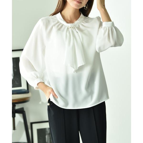 『タイムセール実施中』ZOZO問い合わせ番号:99935466ショップ:INTERPLANET/actuel，インタープラネット/アクチュエルブランド:INTERPLANET，インタープラネット商品名:モスクレープスカーフタイパール付９分袖...