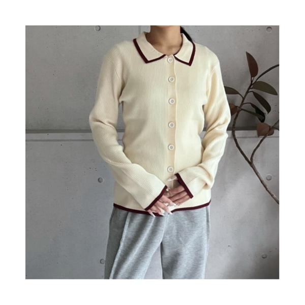 『タイムセール実施中』ZOZO問い合わせ番号:99935616ショップ:Bonjour Sagan，ボンジュールサガンブランド:amini，アミニ，Bonjour Sagan，ボンジュールサガン商品名:【2025 AW】配色リブニットポロ衿...