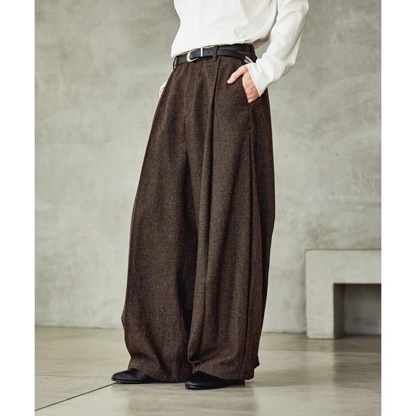 『LYPプレミアム会員価格：8976円　1月23日（金）11:59まで』ZOZO問い合わせ番号:99936420ショップ:HARE，ハレブランド:HARE，ハレ商品名:【SETUP対応】ツイードワイドテーパードパンツ(HARE)カテゴリ:パ...