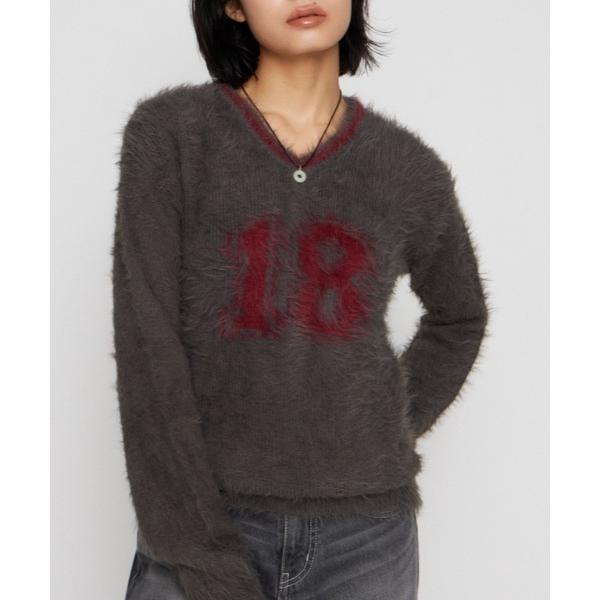 『セール実施中』ZOZO問い合わせ番号:99936749ショップ:LAGUA GEM，ラグア ジェムブランド:LAGUA GEM，ラグアジェム商品名:NUMBER SHAGGY KNIT トップスカテゴリ:トップス>ニット/セーターブ...