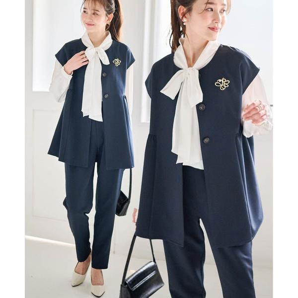 『タイムセール実施中』ZOZO問い合わせ番号:99967436ショップ:RANAN，ラナンブランド:RANAN，ラナン商品名:【2点セット】洗える/防シワ　ペプラムギャザーベストセットアップカテゴリ:フォーマルスーツ/小物>スーツセッ...