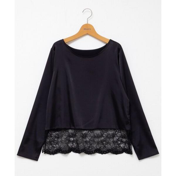 『タイムセール実施中』ZOZO問い合わせ番号:99968496ショップ:NOLLEY'S，ノーリーズブランド:NOLLEY'S，ノーリーズ商品名:ウォッシャブル裾レース2WAYオトナサテンブラウスカテゴリ:トップス>シャツ/ブラウスブ...