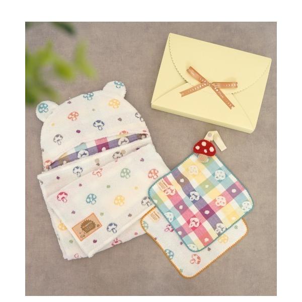 ※このアイテムは返品・交換対象外商品です。ZOZO問い合わせ番号:99968833ショップ:10mois，ディモワブランド:Hoppetta，ホッペッタ商品名:【Hoppetta(ホッペッタ)】バスポンチョ＆チャームハンカチ シャンピニオン...