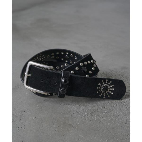 ZOZO問い合わせ番号:99968909ショップ:kutir，クティールブランド:kutir，クティール商品名:STUDS FAUX SUEDE DESIGN BELT／スタッズフェイクスエードデザインベルトカテゴリ:ファッション雑貨&gt...