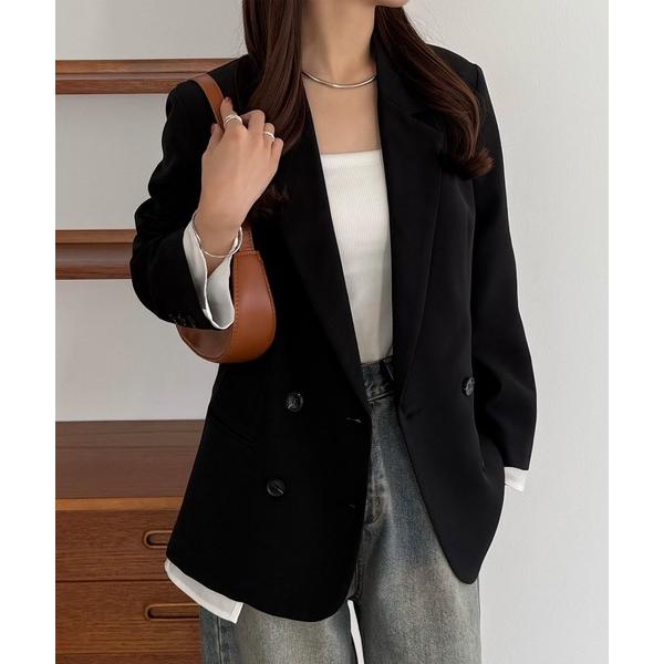 『タイムセール実施中』ZOZO問い合わせ番号:99969627ショップ:junoah，ジュノアブランド:callautia，カラウティア商品名:レイヤードデザインジャケットカテゴリ:ジャケット/アウター>テーラードジャケットブランド品...