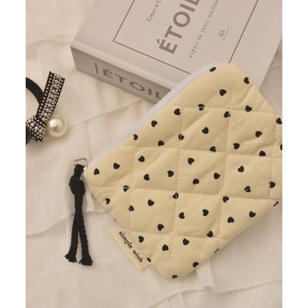 『セール実施中』ZOZO問い合わせ番号:99969688ショップ:Mayree，メイリーブランド:Mayree，メイリー商品名:【float】ハート柄 キルティングデザイン マルチポーチ(タッセル付き)カテゴリ:財布/小物>ポーチブラ...