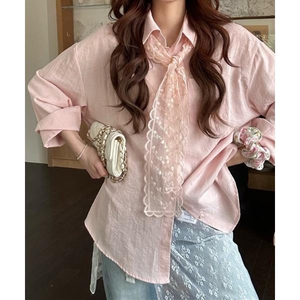 『タイムセール実施中』ZOZO問い合わせ番号:99969778ショップ:DIAVEL，ディアベルブランド:LADY LIKE，レディライク，DIAVEL，ディアベル商品名:【春夏新作】レースストール付ゆったりシャツカテゴリ:トップス>...