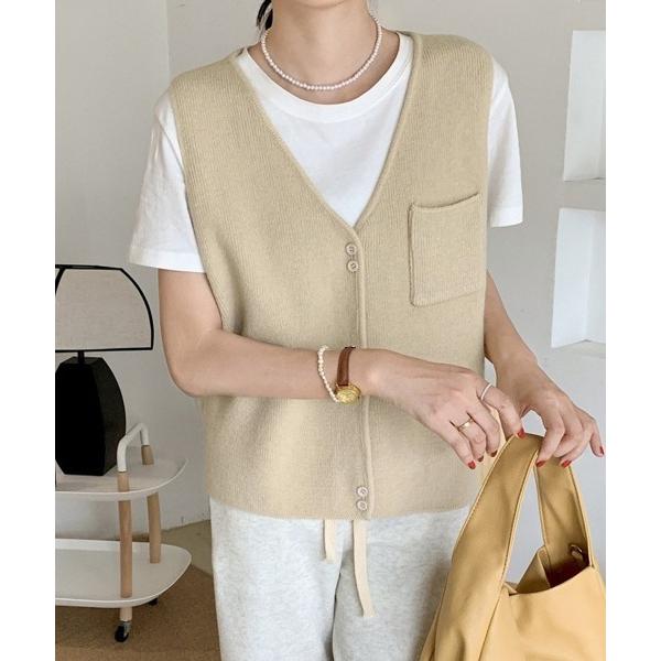『タイムセール実施中』ZOZO問い合わせ番号:99969812ショップ:Ada.，エイダブランド:Miniministore，ミニミニストア商品名:Vネックニットベスト ニットジレ 重ね着カテゴリ:トップス>ベストブランド品番:85Y...