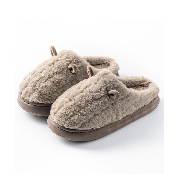ZOZO問い合わせ番号:99971181ショップ:TeddyShop，テディショップブランド:DAY CLOSET，デイ クローゼット商品名:【男女兼用/滑り止め付き/起毛/軽量】ふわふわ淡色フェイクファー耳付きボアスリッパ レディース メ...