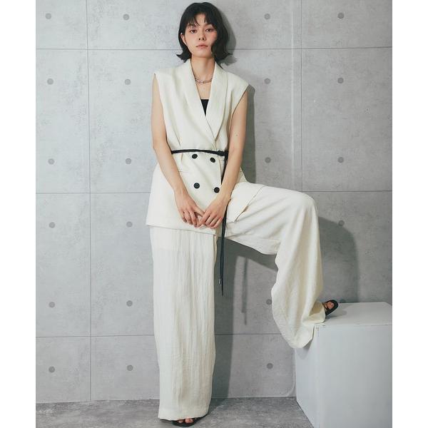 『セール実施中』参考価格：17，600円発売時期：2025年05月コンディション：D（傷・汚れあり）傷や汚れがあるが使用には問題ないアイテム上着首周り：毛玉ズボンすそ周り：毛玉付属品：破損参考商品名：ウェスト紐付きジレ＆ワイドパンツセットア...