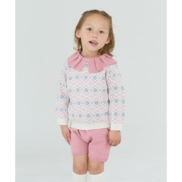 『セール実施中』ZOZO問い合わせ番号:100002316ショップ:moimoln，モイモルンブランド:moimoln，モイモルン商品名:【セットアップ】ノルディックピンク長袖ニットトップス＆ショートパンツカテゴリ:ジャケット/アウター&g...