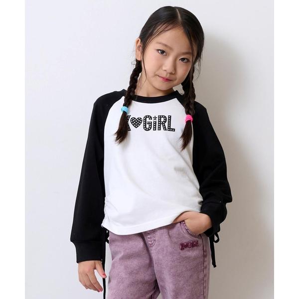 『セール実施中』ZOZO問い合わせ番号:100002370ショップ:X-girl Stages，エックスガール ステージスブランド:X-girl Stages，エックスガールステージス商品名:スタッズ＆ ラインストーンロゴラグラン長袖Tシャ...