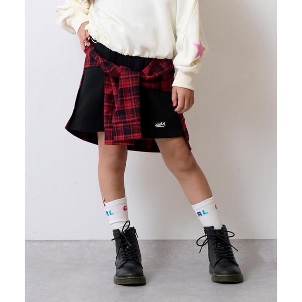 『セール実施中』ZOZO問い合わせ番号:100002371ショップ:X-girl Stages，エックスガール ステージスブランド:X-girl Stages，エックスガールステージス商品名:チェックシャツ巻き風裏起毛スカートカテゴリ:スカ...