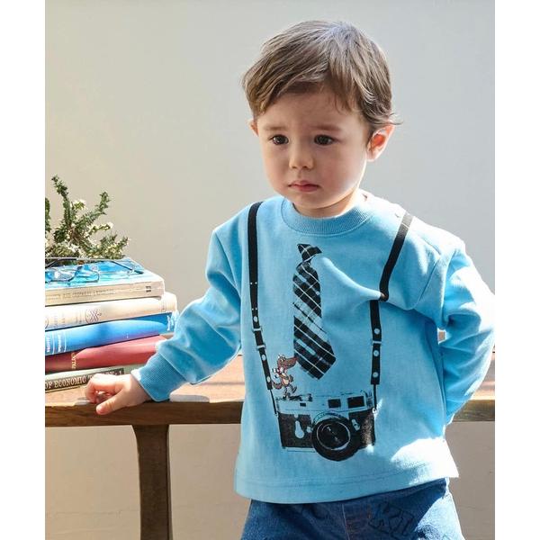 『セール実施中』ZOZO問い合わせ番号:100033793ショップ:NARUMIYA ONLINE，ナルミヤ オンラインブランド:kladskap，クレードスコープ商品名:カメラトロンプルイユトレーナーカテゴリ:トップス>スウェットブ...