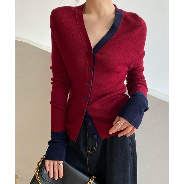 『タイムセール実施中』ZOZO問い合わせ番号:100033939ショップ:ABITOKYO，アビトーキョーブランド:Diosfront，ディオスフロント，ABITOKYO，アビトーキョー商品名:バイカラーVネックニットカーディガンカテゴリ:...