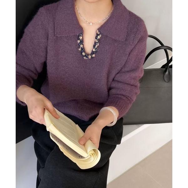 『タイムセール実施中』ZOZO問い合わせ番号:100033940ショップ:ABITOKYO，アビトーキョーブランド:Diosfront，ディオスフロント，ABITOKYO，アビトーキョー商品名:襟付きキーネックニットプルオーバーカテゴリ:ト...