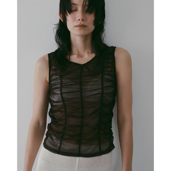 ZOZO問い合わせ番号:100064157ショップ:anuke，アンヌークブランド:anuke，アンヌーク商品名:Tulle Gather Tanktopカテゴリ:トップス>タンクトップブランド品番:62610626素材:ナイロン10...