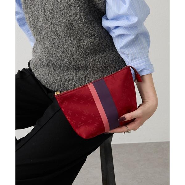 ZOZO問い合わせ番号:100066599ショップ:russet，ラシットブランド:russet，ラシット商品名:ラインプリントポーチ Mカテゴリ:財布/小物>ポーチブランド品番:RUZ1052489A0003素材:ナイロン×ポリエス...