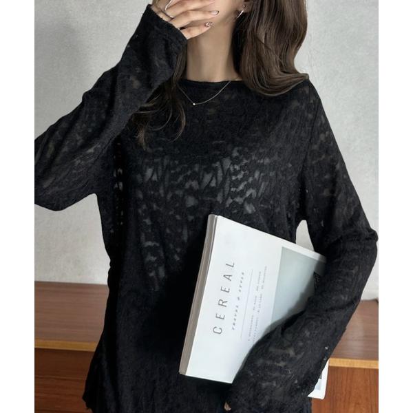 『タイムセール実施中』ZOZO問い合わせ番号:100066936ショップ:Ada.，エイダブランド:Eclat one，エクラワン，Ada.，エイダ商品名:【Eclat one】透かし柄 シアー トップスカテゴリ:トップス>Tシャツ/...