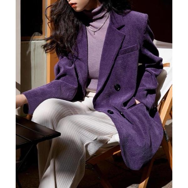 『タイムセール実施中』ZOZO問い合わせ番号:100067135ショップ:Ulysses，ユリシスブランド:semplice，センプリチェ商品名:ダブルブレストデザイン！コーデュロイ調のルーズジャケットカテゴリ:ジャケット/アウター>...