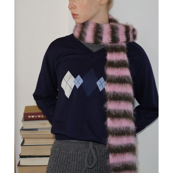 『タイムセール実施中』ZOZO問い合わせ番号:100099380ショップ:Ada.，エイダブランド:ADDITION STORE，アディションストア，VQ，ブイキュー商品名:【再入荷】＼もふもふ／ ボーダー柄 モヘア マフラー / Stri...