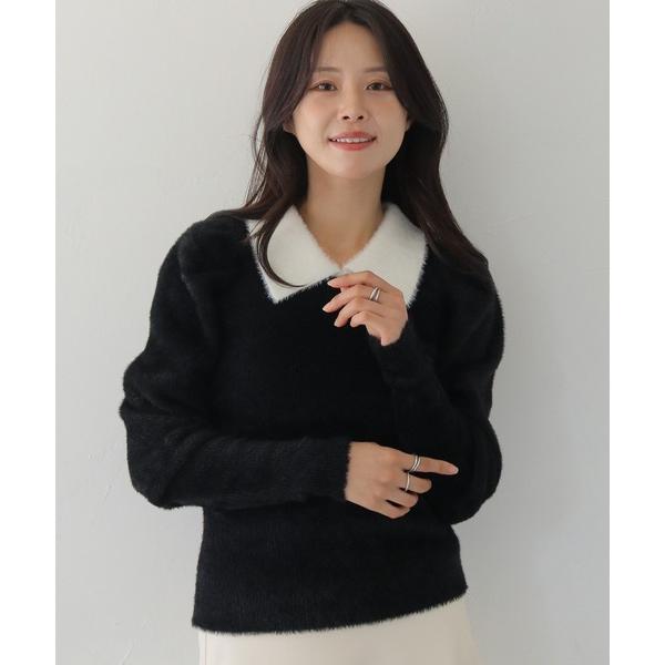 ZOZO問い合わせ番号:100100222ショップ:unit lab，ユニットラボブランド:HER CLOSET，ハークローゼット商品名:【HER CLOSET】襟付きシャギーニット COLLARED SHAGGY KNITカテゴリ:トップ...