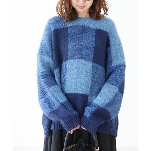 ZOZO問い合わせ番号:100101230ショップ:FRENCH PAVE，フレンチパヴェブランド:sanpo kuschel，サンポクシェル商品名:濃淡チェックトップスカテゴリ:トップス>ニット/セーターブランド品番:b13610p...