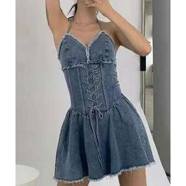 参考価格：5，830円発売時期：2023年04月コンディション：A（使用感なし）数回使用した程度で使用感が感じられないアイテム参考商品名：ウエストレースアップフリンジデニムキャミワンピース参考品番：SDY2304-010【商品に関する注意事...