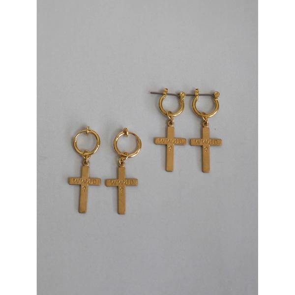 ※このアイテムは返品・交換対象外商品です。ZOZO問い合わせ番号:100136865ショップ:TONE，トーンブランド:tone，トーン商品名:【Spill The Beans】WWJDクロスフープピアス(MA)カテゴリ:アクセサリー&gt...