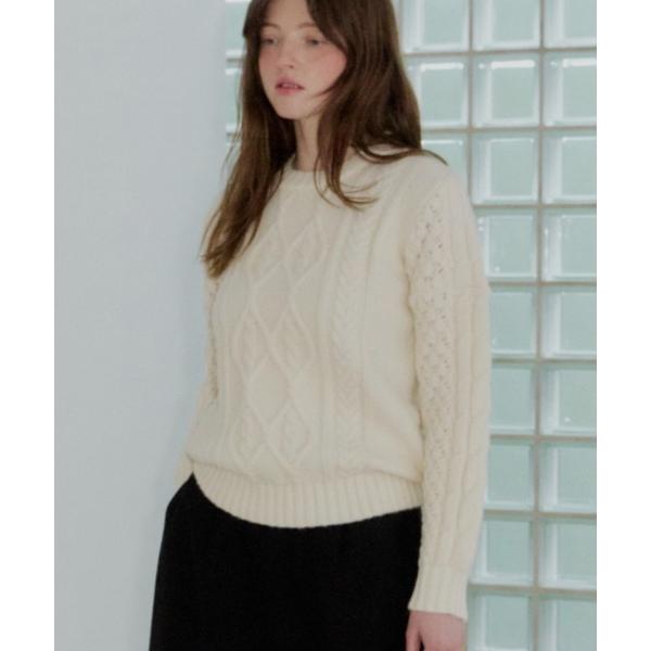 『タイムセール実施中』ZOZO問い合わせ番号:100136963ショップ:19 roots studio，ナインティーン ルーツ スタジオブランド:GIUNON，ジウノン商品名:plump cable knit tops / プランプケーブ...