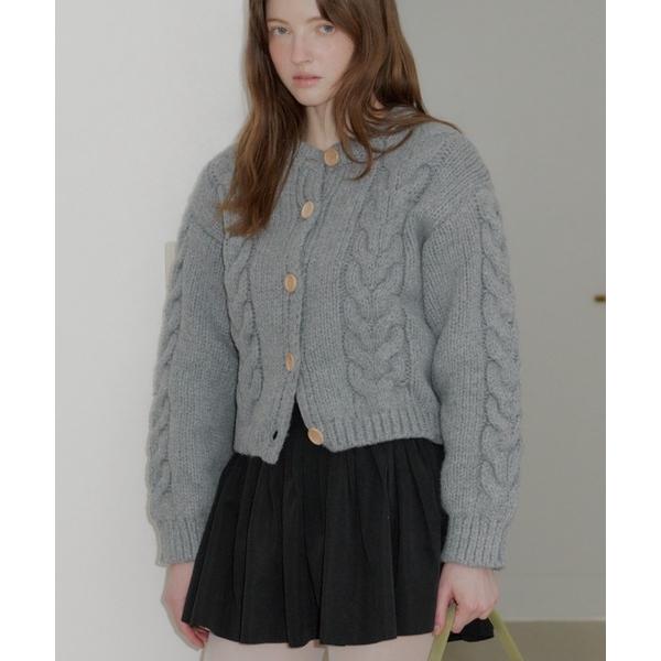 『タイムセール実施中』ZOZO問い合わせ番号:100137013ショップ:19 roots studio，ナインティーン ルーツ スタジオブランド:GIUNON，ジウノン商品名:round cable knit cardigan / ラウン...