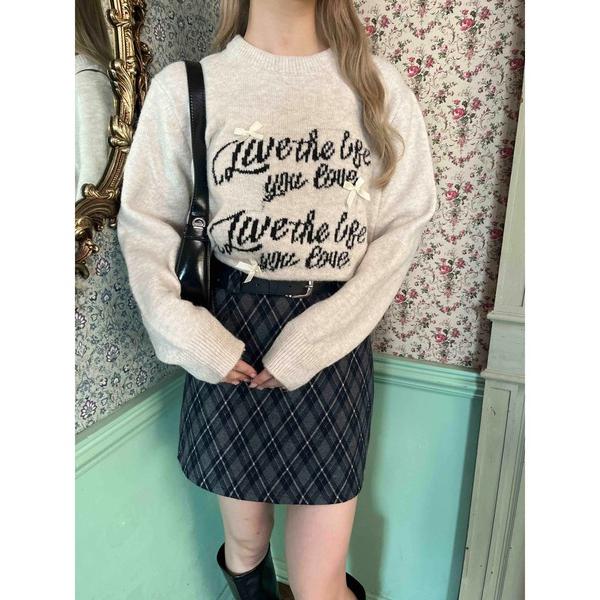 『セール実施中』ZOZO問い合わせ番号:100137304ショップ:WEGO，ウィゴーブランド:PHILLY，フィリー，WEGO，ウィゴー商品名:リボンデザインジャガードニットカテゴリ:トップス>ニット/セーターブランド品番:PWC2...