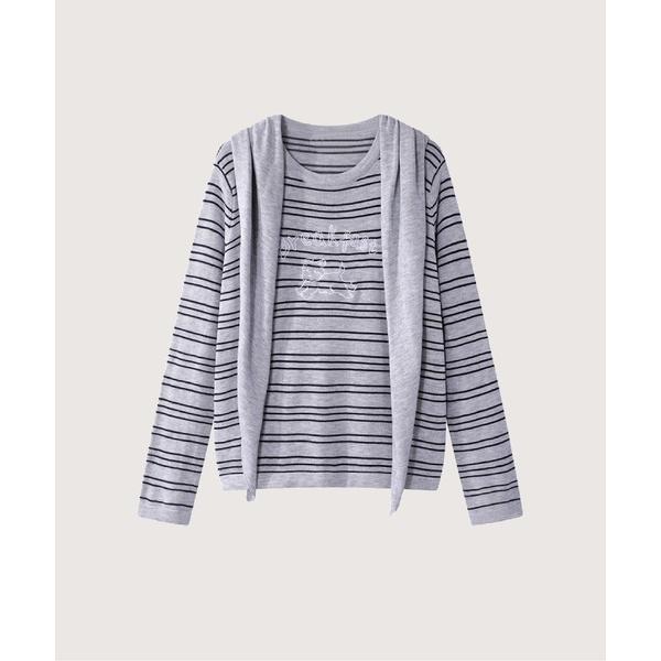 ZOZO問い合わせ番号:100137464ショップ:P L U M STORE，プラム ストアブランド:LA POMME jours，ラポミ・ジュール商品名:Causal Stripe Long Sleeve Tカテゴリ:トップス>T...
