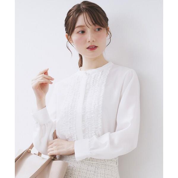『タイムセール実施中』ZOZO問い合わせ番号:100137561ショップ:index，インデックスブランド:index，インデックス商品名:バンドカラーフリルブラウス【洗濯機OK／イージーアイロン】カテゴリ:トップス>シャツ/ブラウス...