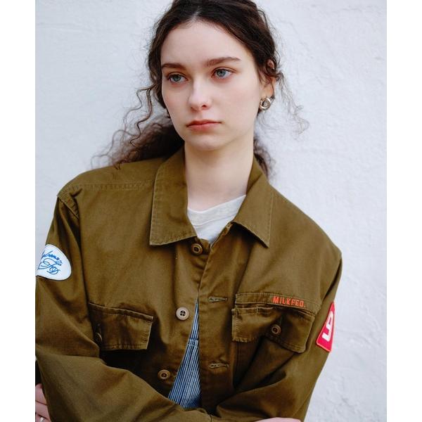 ZOZO問い合わせ番号:100138262ショップ:MILKFED.，ミルクフェドブランド:MILKFED.，ミルクフェド商品名:PATCHED UTILITY SHIRTカテゴリ:トップス>シャツ/ブラウスブランド品番:103261...