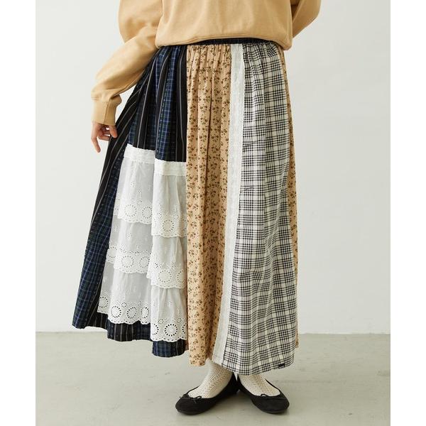 ZOZO問い合わせ番号:100138281ショップ:MILKFED.，ミルクフェドブランド:MILKFED.，ミルクフェド商品名:PATCHED LONG SKIRTカテゴリ:スカート>スカートブランド品番:103261032004素...