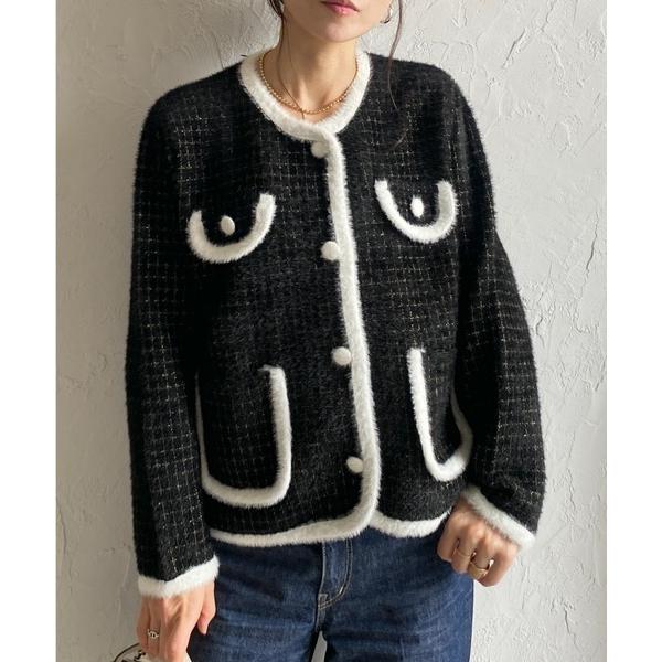 『セール実施中』ZOZO問い合わせ番号:100139130ショップ:wears，ウェアーズブランド:She's Closet，シーズクローゼット商品名:ショート丈ラメ配色シャギーニットジャケット/カーディガンカテゴリ:トップス>カーデ...
