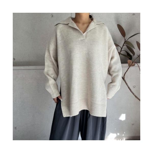 『タイムセール実施中』ZOZO問い合わせ番号:100139796ショップ:Bonjour Sagan，ボンジュールサガンブランド:amini，アミニ，Bonjour Sagan，ボンジュールサガン商品名:ポロニットスリットプルオーバーカテゴ...