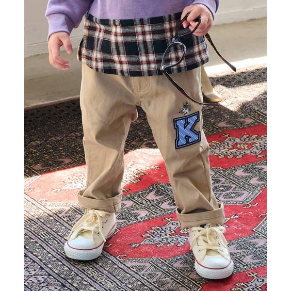 『セール実施中』ZOZO問い合わせ番号:100172567ショップ:NARUMIYA ONLINE，ナルミヤ オンラインブランド:kladskap，クレードスコープ商品名:オオカミ刺しゅうロング丈ストレートパンツカテゴリ:パンツ>その...