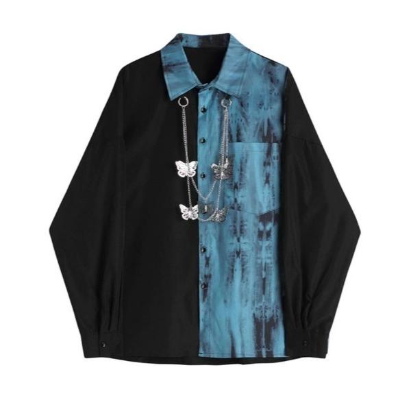 『タイムセール実施中』ZOZO問い合わせ番号:100174718ショップ:BUFFALO BOBS，バッファローボブズブランド:SHIBUYA Zy.，シブヤジー商品名:ButterflySlicerチャーム付きムラ染めバイカラーシャツカテ...