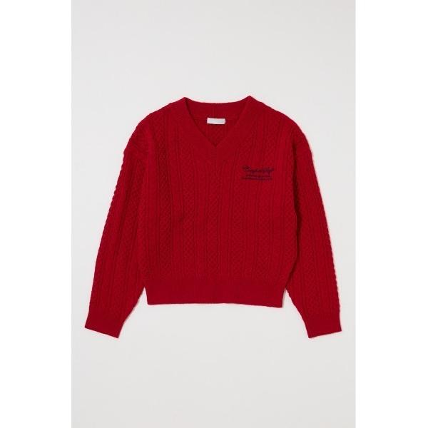 『セール実施中』ZOZO問い合わせ番号:100175491ショップ:MOUSSY，マウジーブランド:MOUSSY，マウジー商品名:CABLE V NECK ニットカテゴリ:トップス>ニット/セーターブランド品番:010IA470-90...